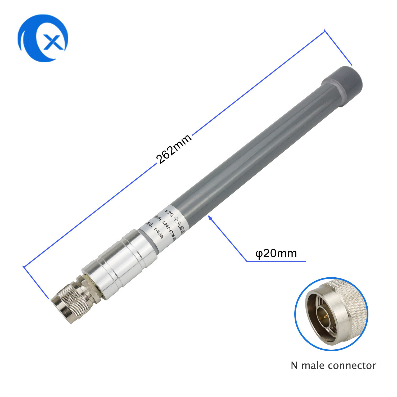 6.7G Omnidirectional Fiberglass Ultra Wideband Antenna With N Male ...